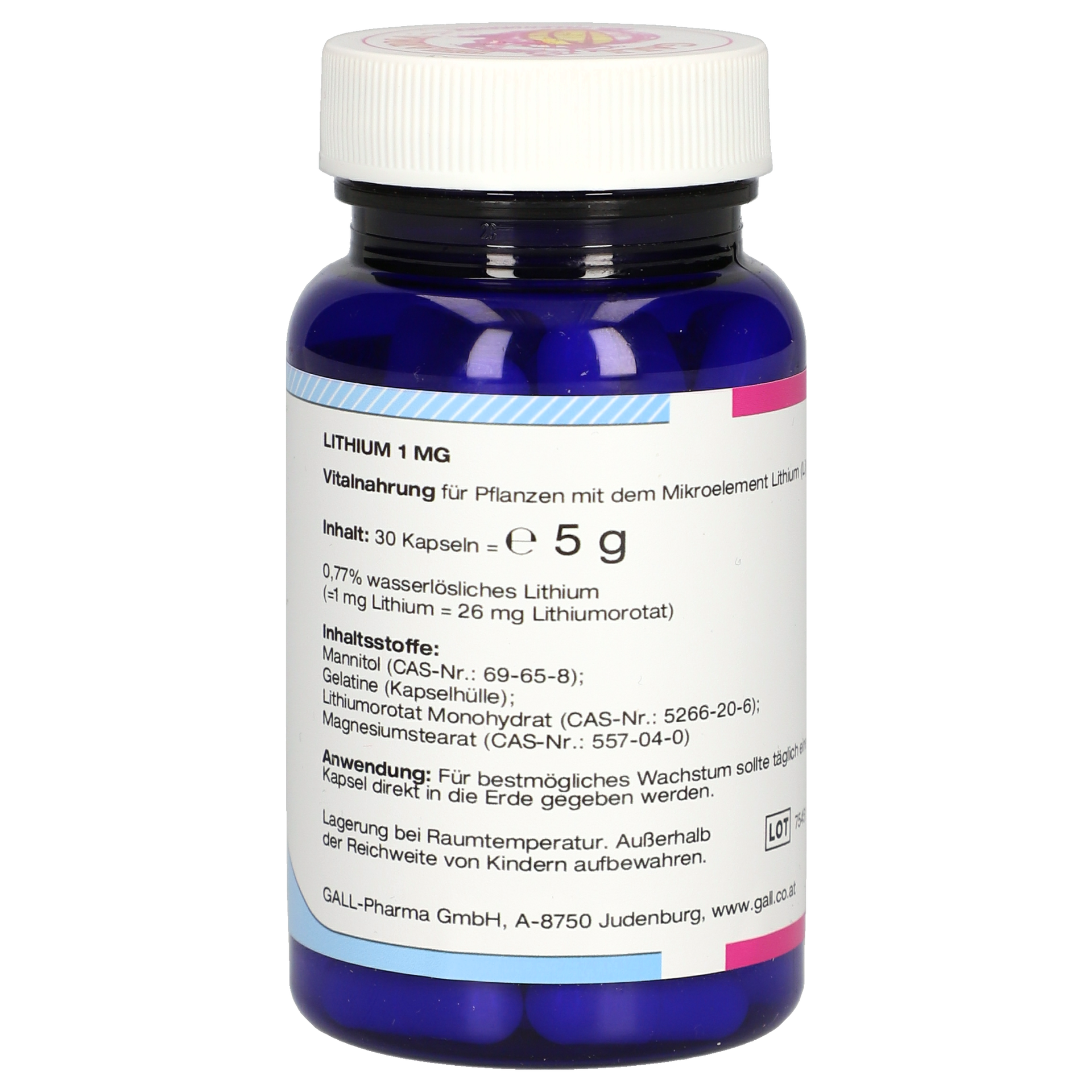 Buy Lithium 1 mg | Pure Lithium by Gall Pharma
